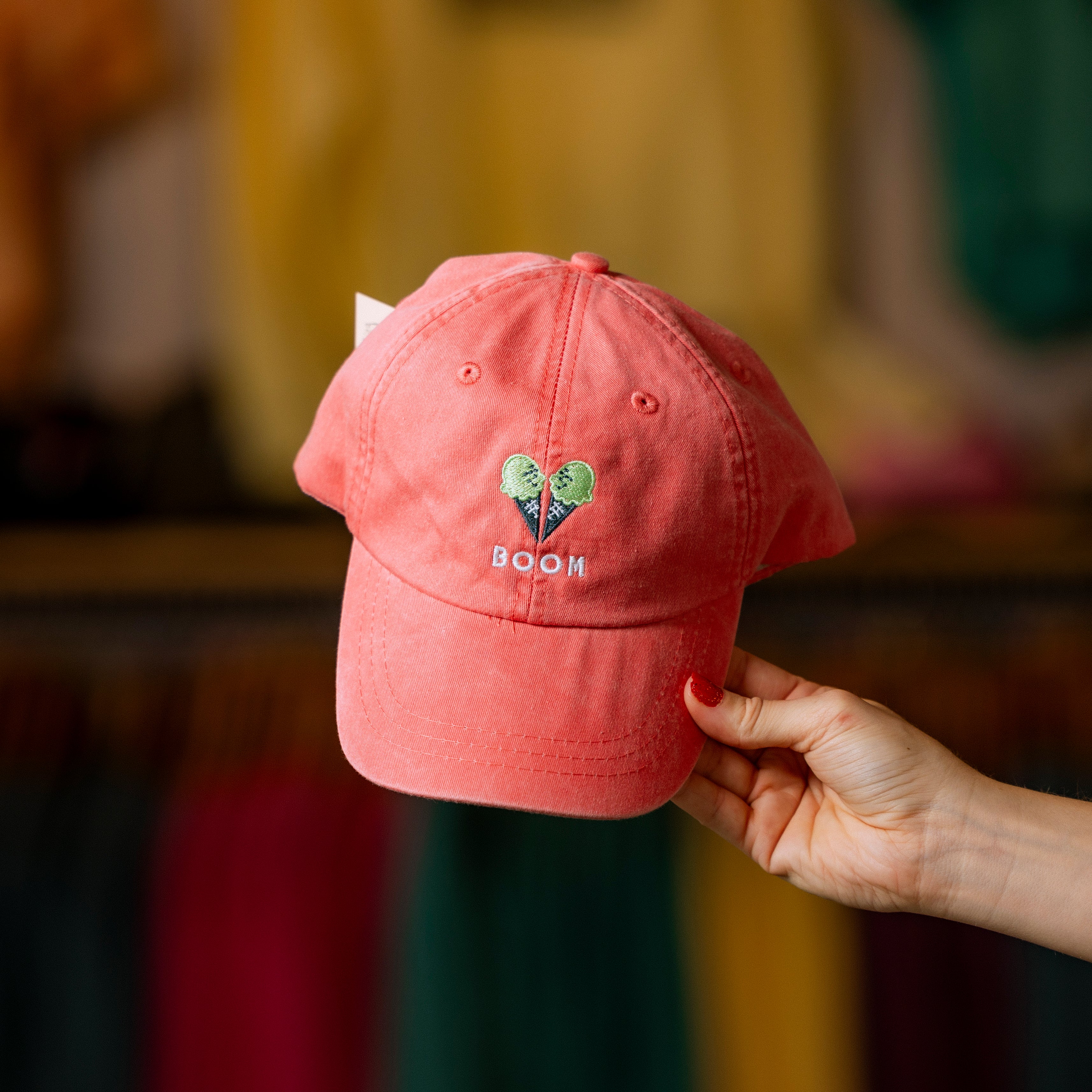 Boom Dad Hat - Coral – Boombalatti's Handcrafted Ice Cream